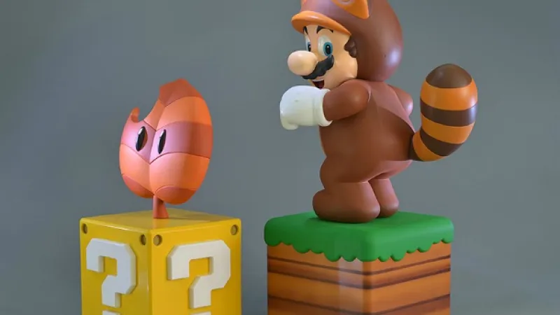 First 4 Figures Wags Tanooki Mario's Tail - Game Informer
