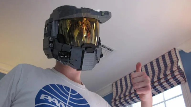 Look Closely: This Master Chief Helmet Is Made Out Of LEGOs - Game Informer